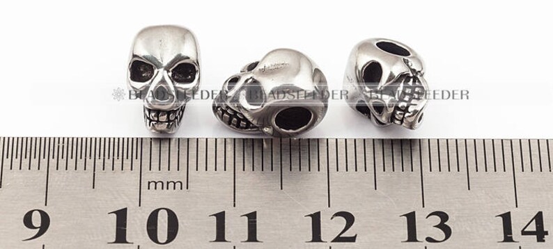 2pcs Skull Bead Stainless Skull Head Beadsmen Bracelet - Etsy