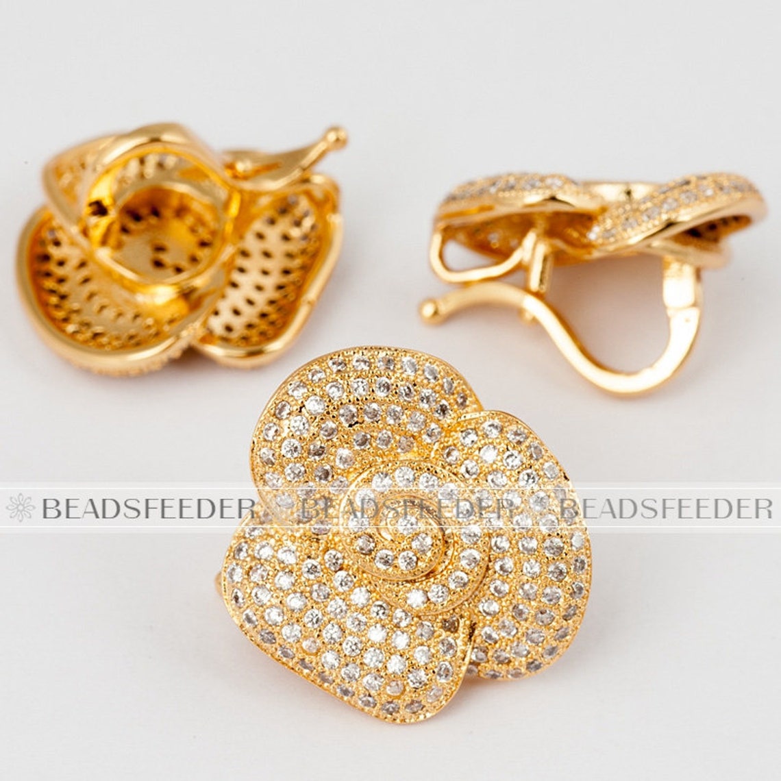 Rose flower Parallel roops Clasp for Bead long Necklace | Etsy