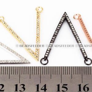 V Shape Connector for Necklace Only Micro Pave Pendant - Etsy