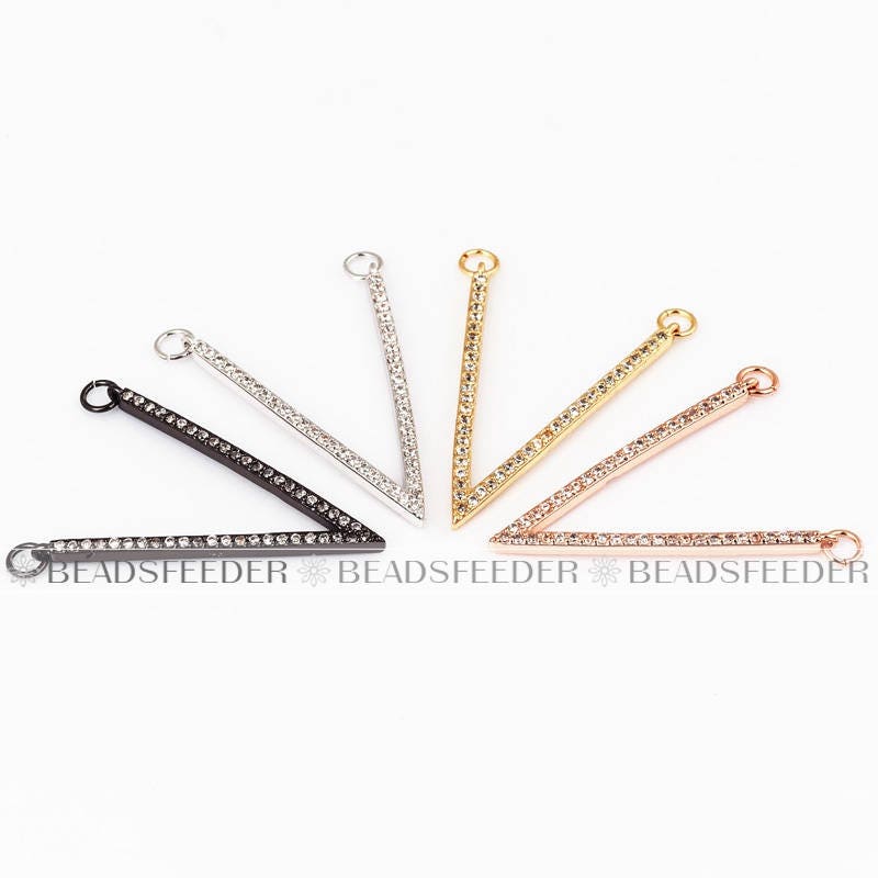 V Shape Connector for Necklace Only Micro Pave Pendant - Etsy