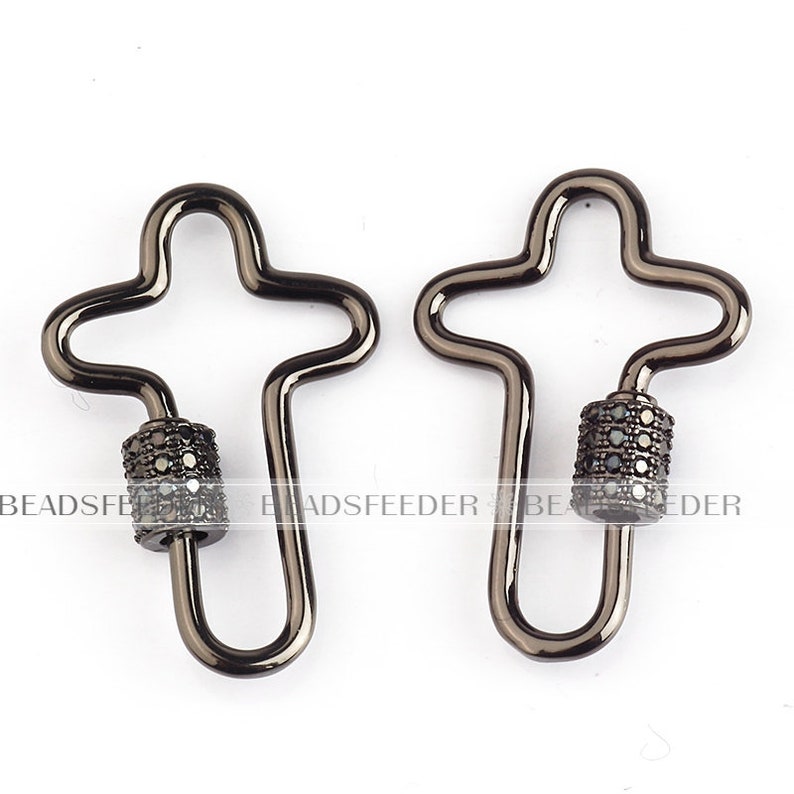 Screw on Cross Shape Clasp for Metal Chain and Cord Gold/rose | Etsy