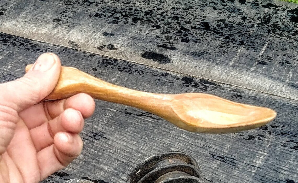 Hand Carved Wood Eating Spoon Lefty Eating Spoon Ergonomic - Etsy