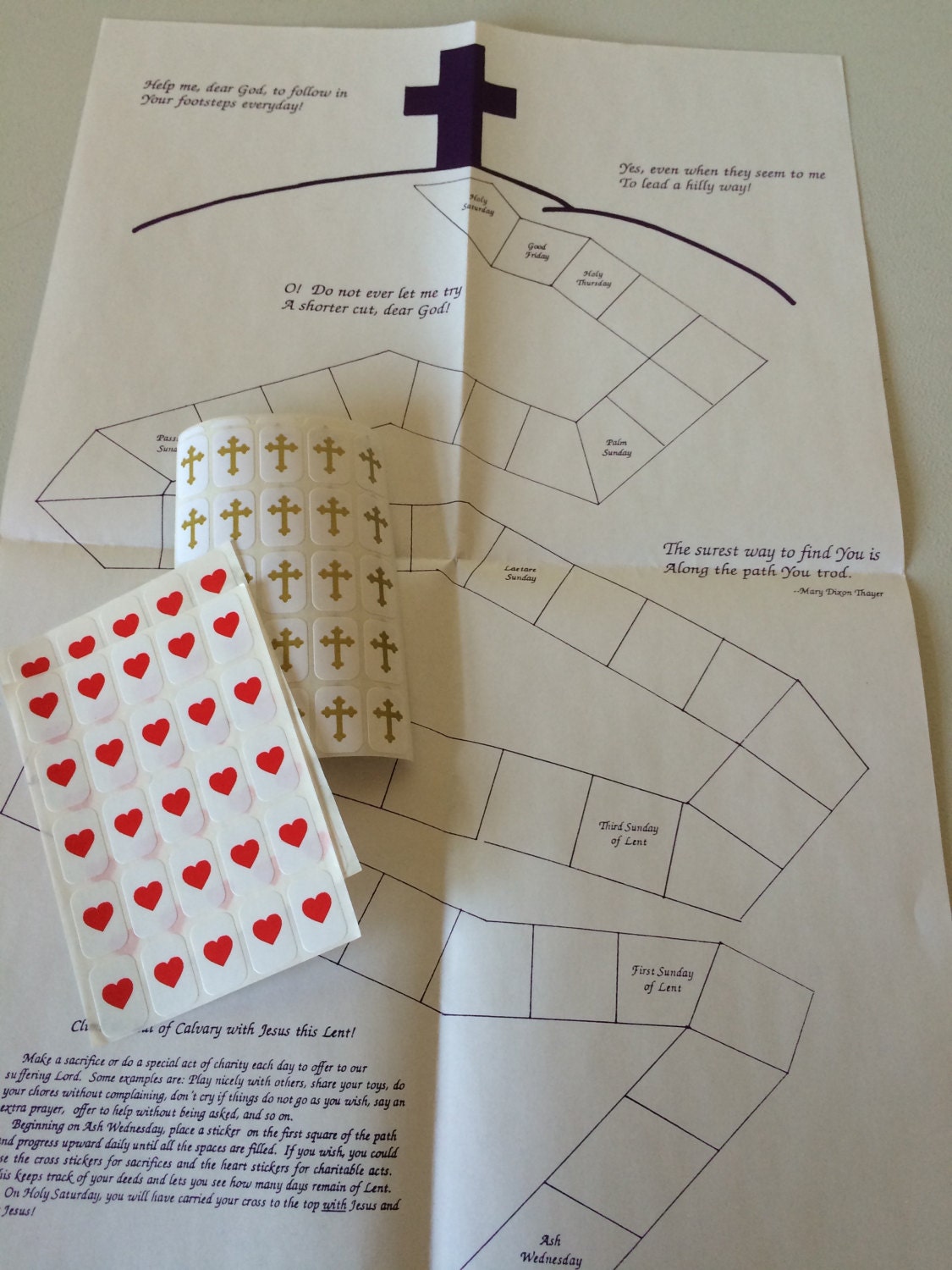 Lenten Calendar for Catholic Children With Sacrifice Chart 2024 - Etsy