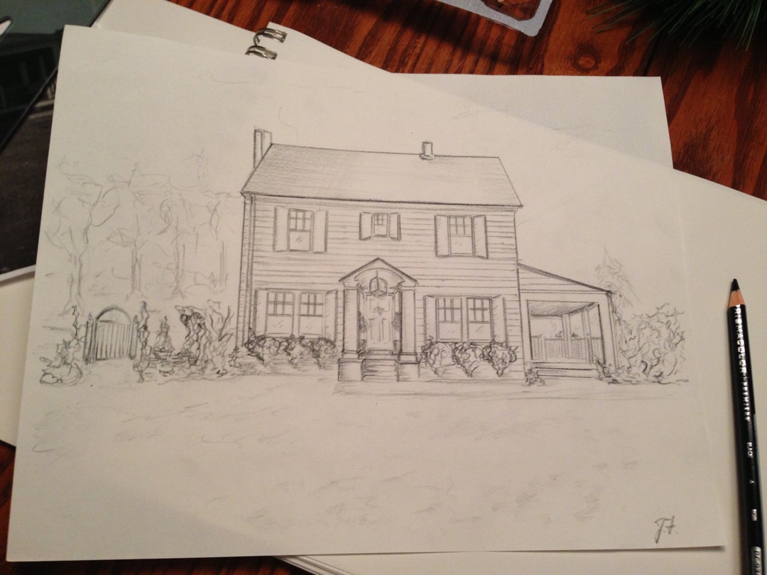 Hand Drawn Architectural Sketch - Etsy