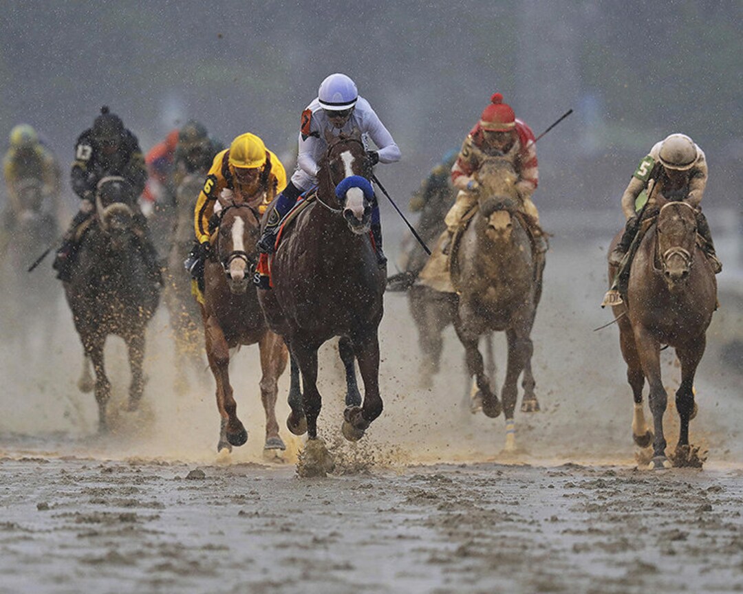 Justify 2018 Kentucky Derby Triple Crown Winner Mike Smith up Horse ...