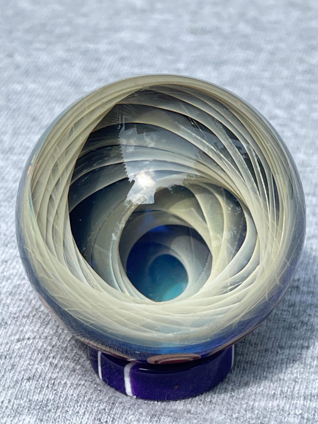 Glass Marble, Handmade Marbles, Contemporary Art Marble, Fume Vortex ...