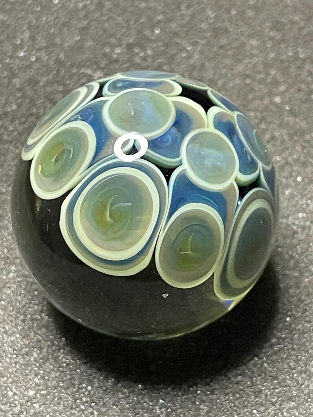Glass Marble, Handmade Marbles, Contemporary Art Marble, Dichroic Dot Stack , Borosilicate ...