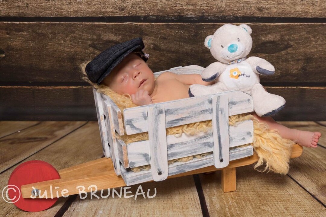 Wheelbarrow Photography Props, Wood Wheel Barrow Prop, Newborn Baby ...