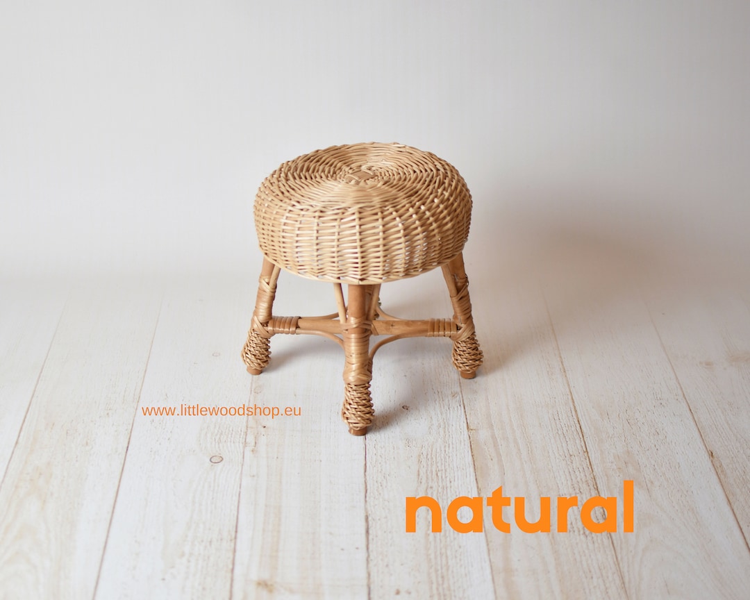 Wicker Baby Stool, Unique Photography Props, Seat for Photo Studio ...