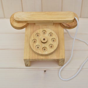Wood Desk Telephone: Toddler Pretend Play Toy, Photo Prop - Etsy