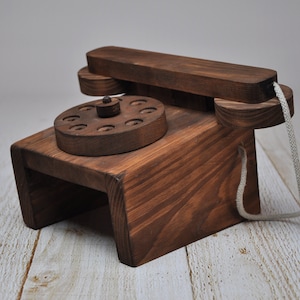Wood Desk Telephone: Toddler Pretend Play Toy, Photo Prop - Etsy