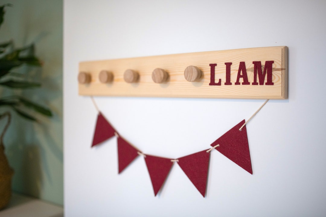 Custom Nursery Wall Rack: Handmade Wooden Baby Room Decor - Etsy