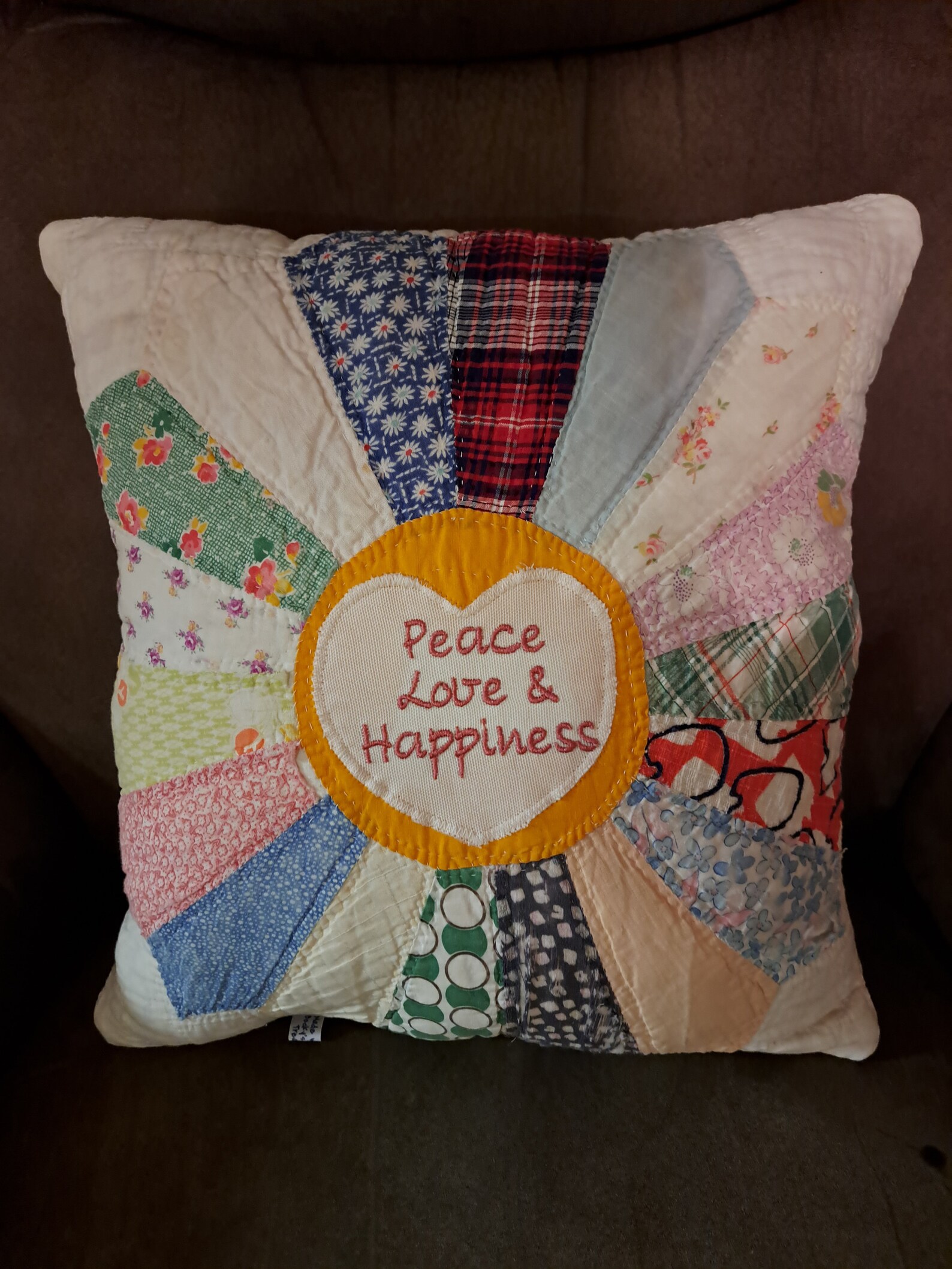 Antique Quilt Pillow, Vintage Quilt Throw Pillow, Farmhouse Antique ...