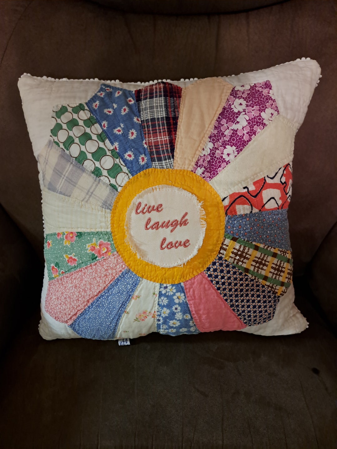 Antique Quilt Pillow, Vintage Quilt Throw Pillow, Farmhouse Antique ...