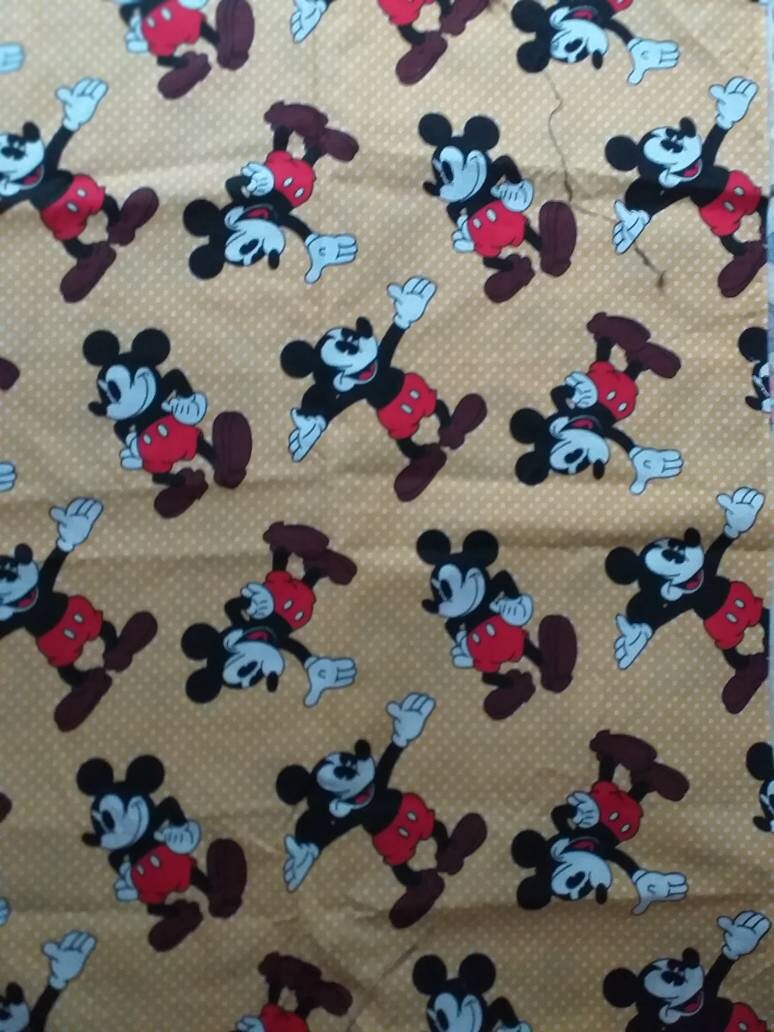 Mickey Mouse Fabric Vintage Walt Disney Mickey Mouse Fabric Gorgeous ...