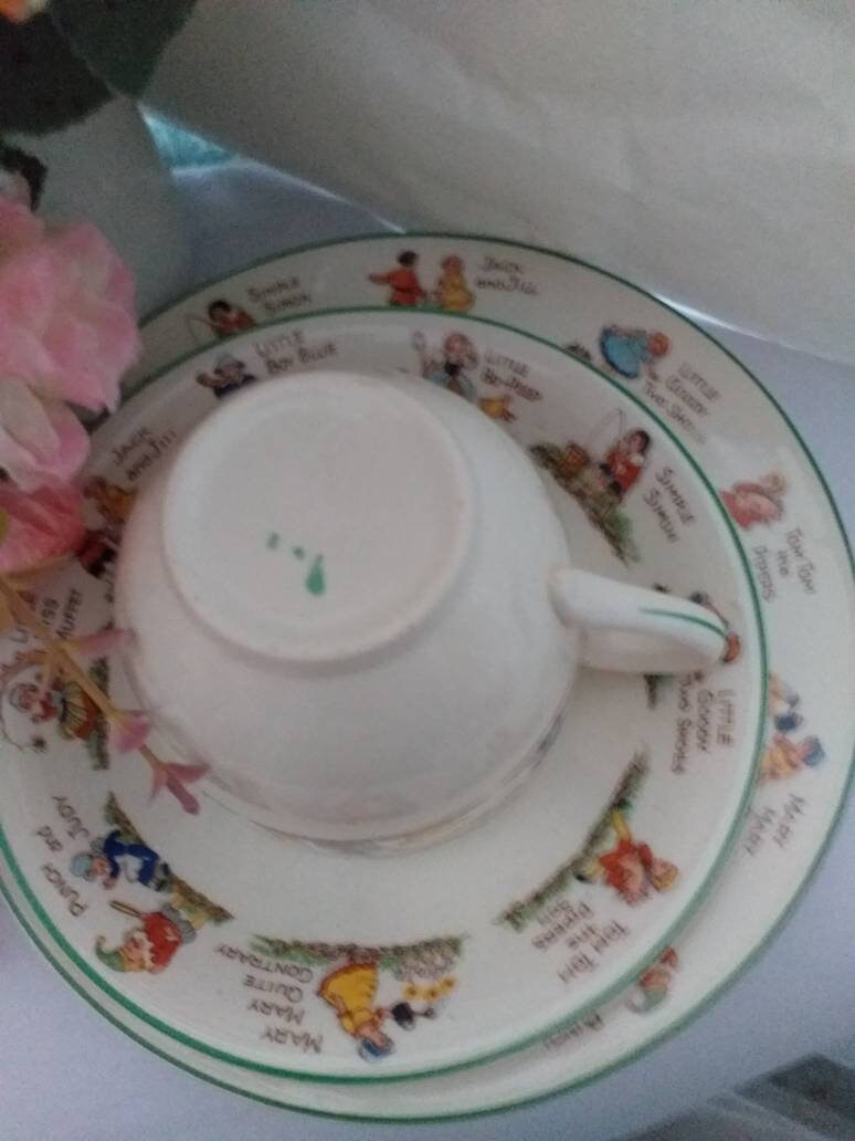 Morley Ware 1930s Nursery Rhymes Breakfast Set and 2 Plates by Morley ...
