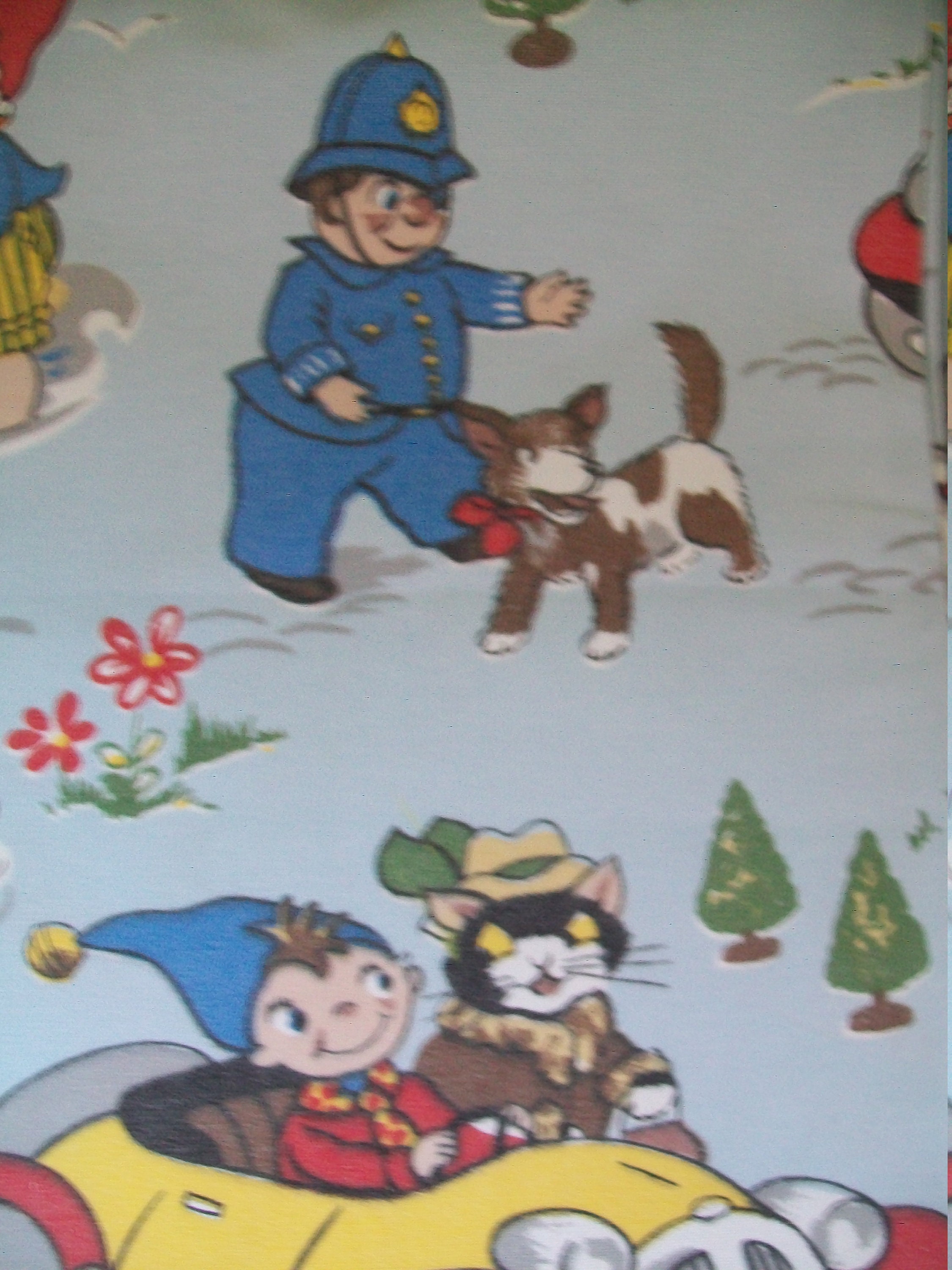 Noddy in Toyland Blue Vintage Fabric Curtains. Lovely Vintage ...