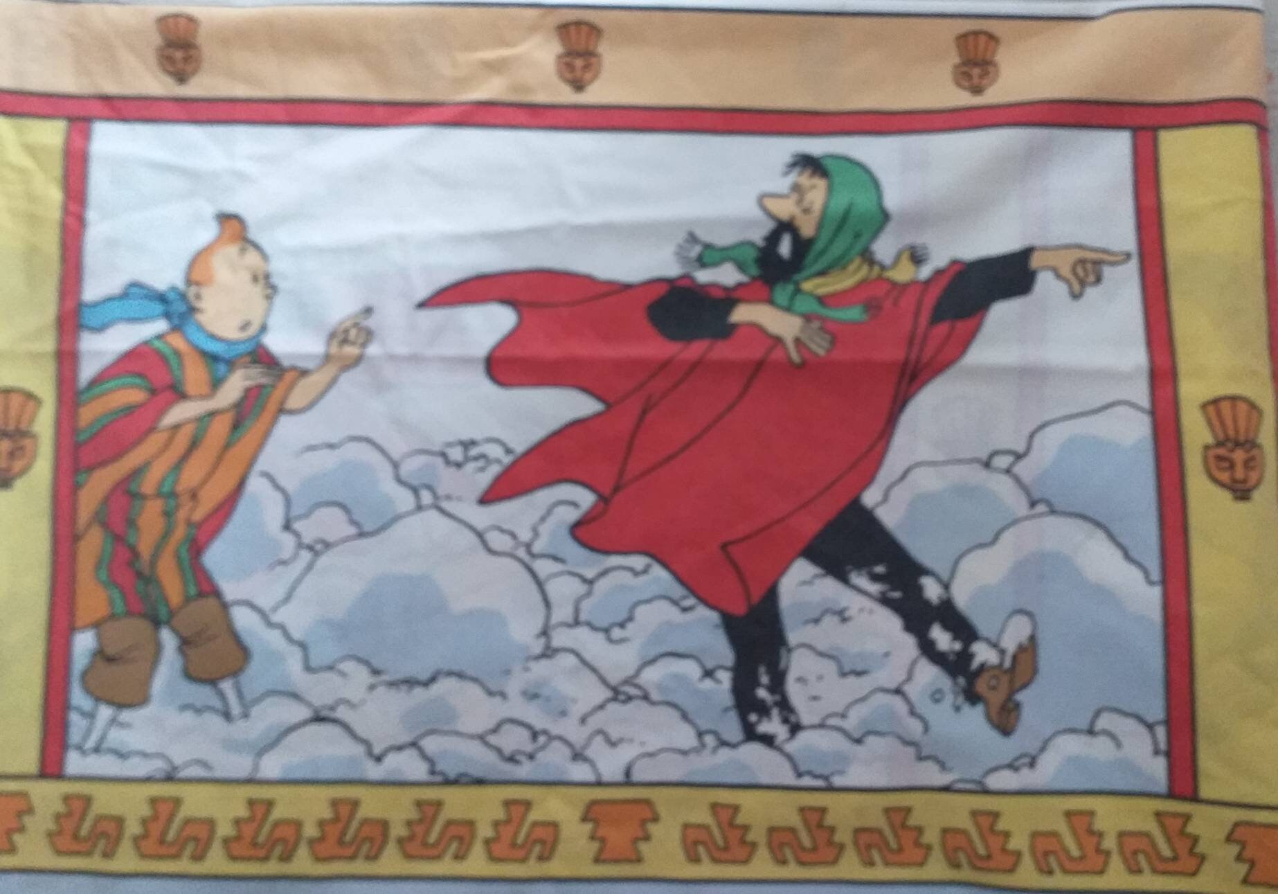 Tintin Fabric Vintage Hergè 1996 Cotton Tintin Prisoners of | Etsy