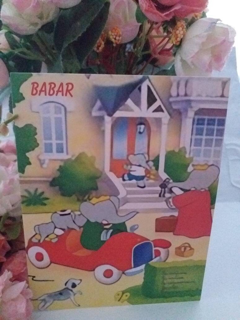 Babar Greetings Card or Happy Birthday Card Blank Inside From My Own ...