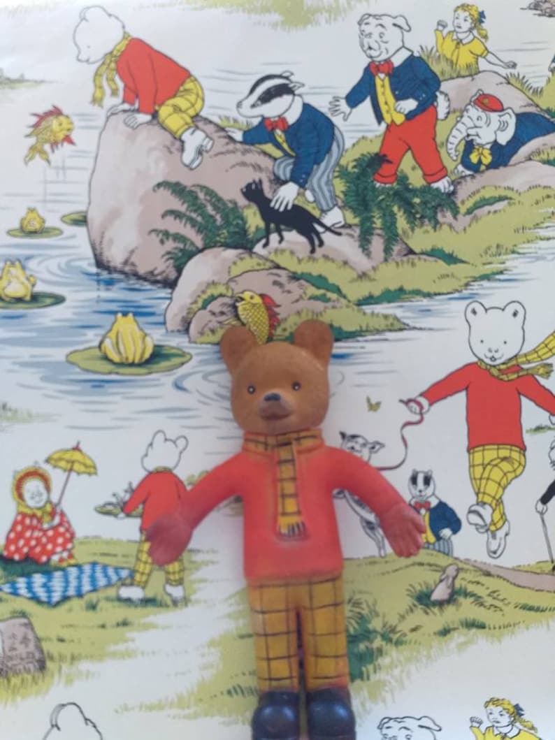 Rupert Bear Wallpaper RARE Vintage Brown Face Rupert Wallpaper - Etsy UK
