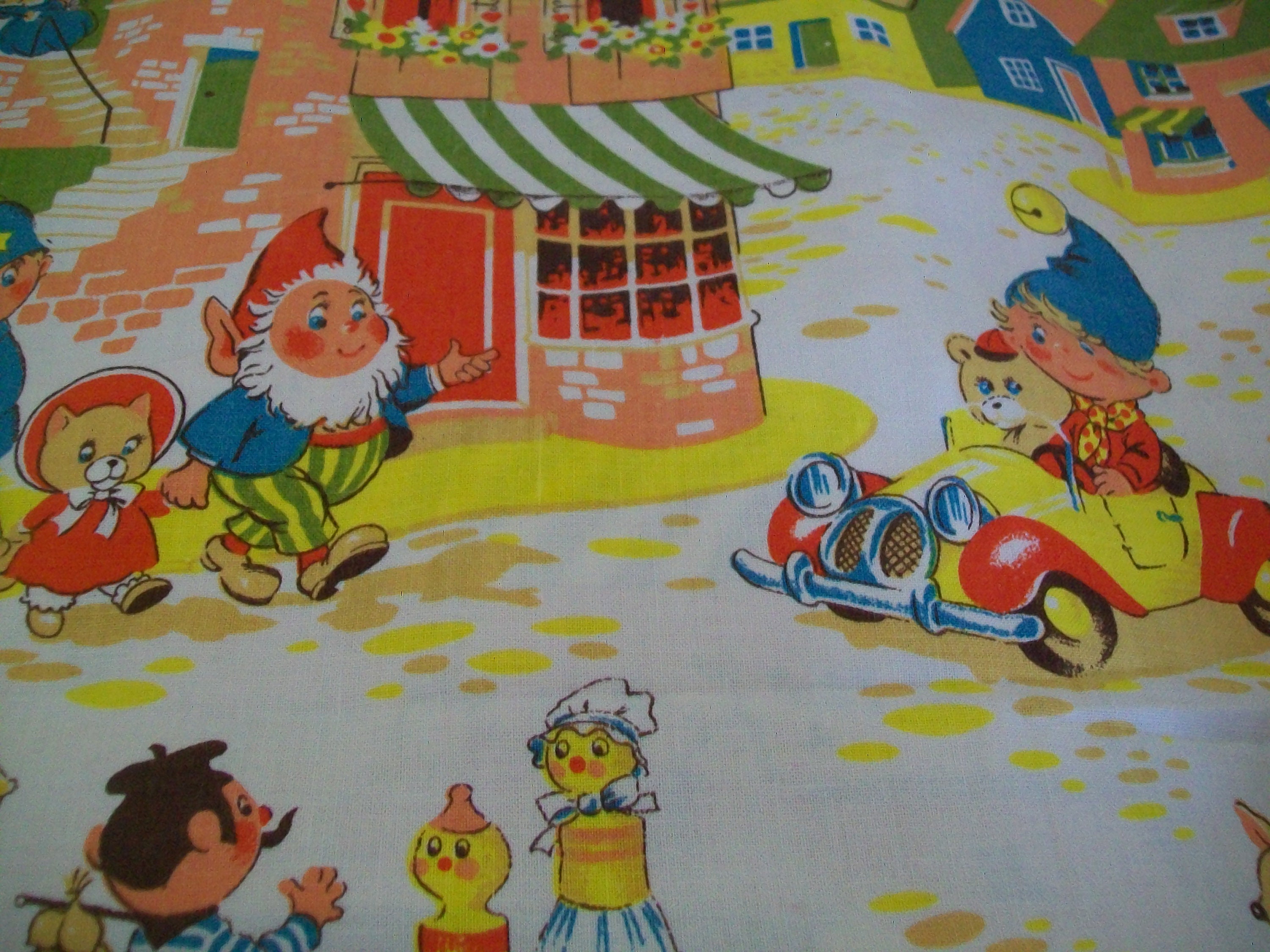 Noddy Fabric Vintage Noddy in Toy Land & Friends Fabric Good Quality ...