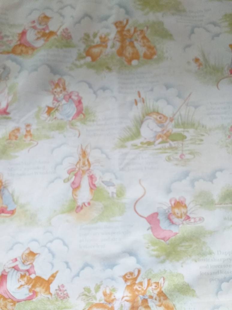 Peter Rabbit 1980s Fabric & Lovely Vintage Beatrix Potter - Peter ...