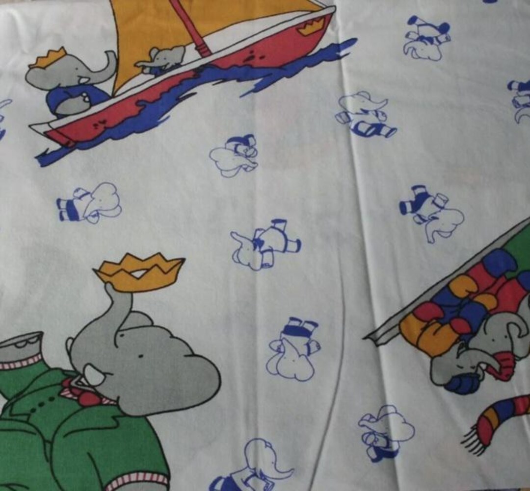 Babar Characters Fabric by Laurent De Brunhoff From 1990 Fabulous ...
