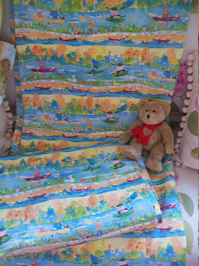 Laura Ashley Fabric Lovely Vintage Nursery Row Row Row Your Boat Rare ...