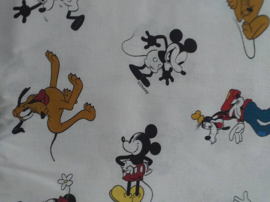 Mickey Mouse Fabric Vintage Style Walt Disney Mickey Mouse Fabric ...