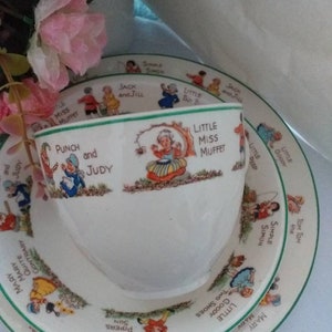 Morley Ware 1930s Nursery Rhymes Breakfast Set and 2 Plates by Morley ...