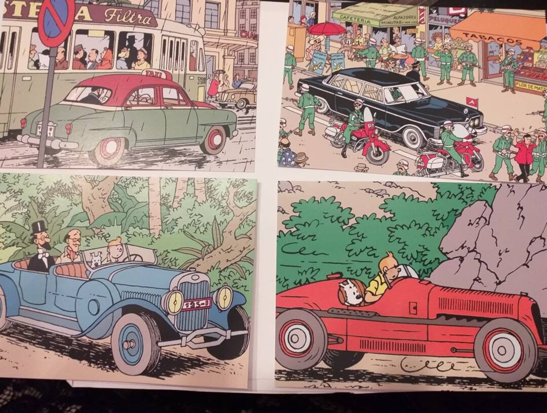 Tintin Pictures Vintage Hergè Framed Pictures Tintin and Friends ...