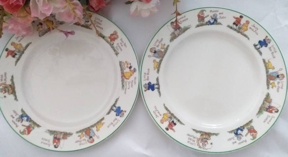 Morley Ware 1930s Nursery Rhymes Breakfast Set and 2 Plates by Morley ...