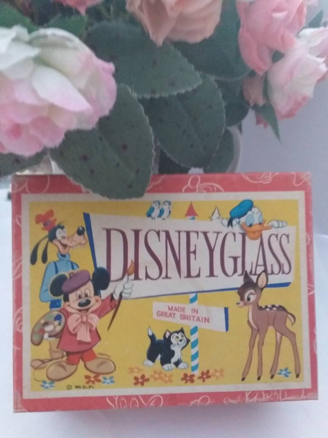 Bambi & Donald and Goofy Boxed Walt Disney Vintage Glasses 1950s Gold ...