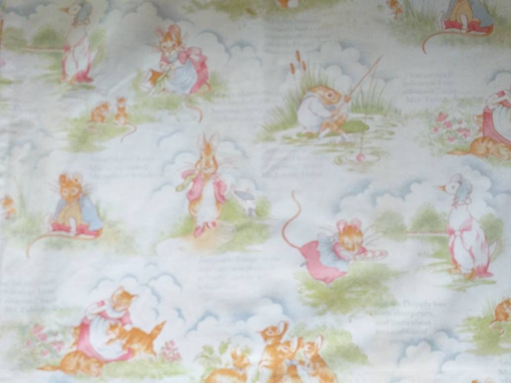 Peter Rabbit 1980s Fabric & Lovely Vintage Beatrix Potter - Peter ...