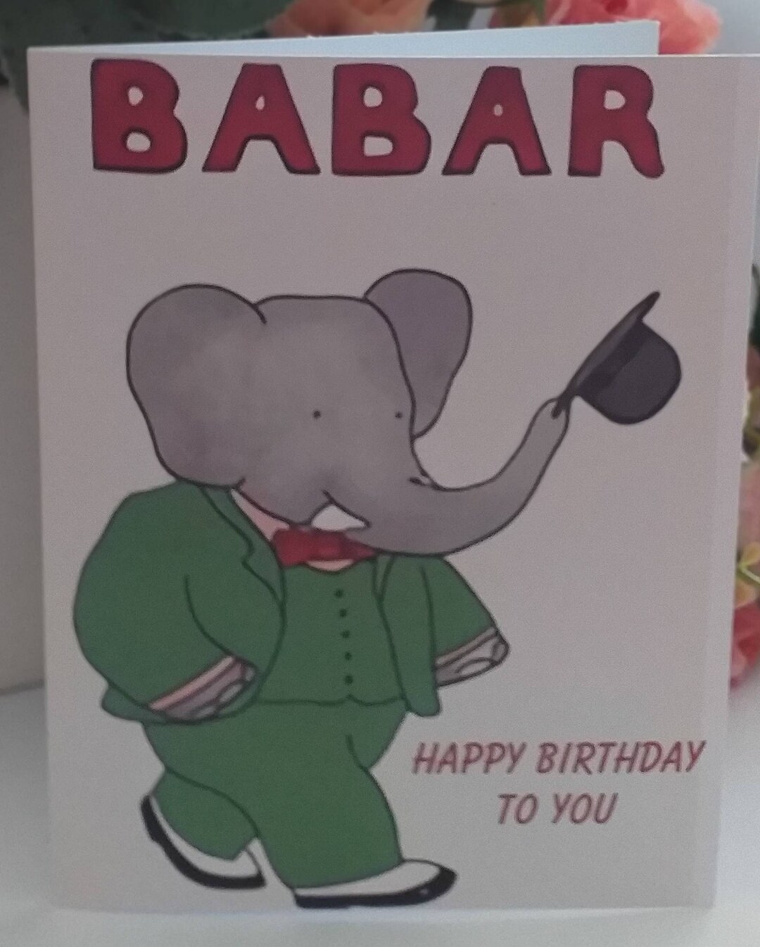 Babar Greetings Card or Happy Birthday Card Blank Inside From My Own ...