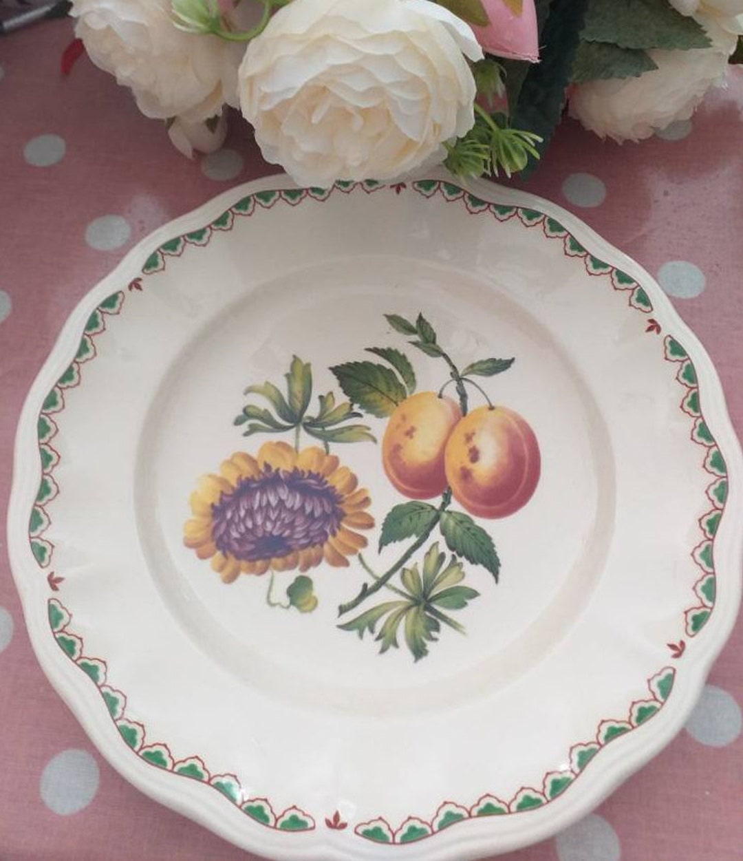 Spode Plate Victoria Aster and Peach 1990s Vintage Replica of - Etsy