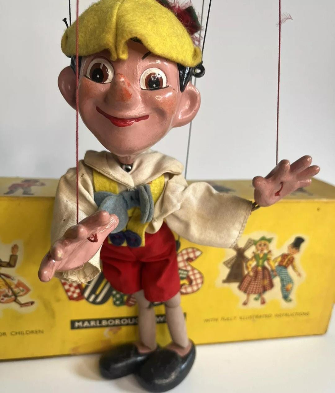 Pinocchio Pelham Puppet 1960s Fabulous Wooden Pinocchio Puppet in ...
