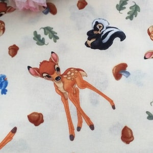 Disney Bambi Fabric Vintage Style Bambi & Disney Gorgeous Cotton ...