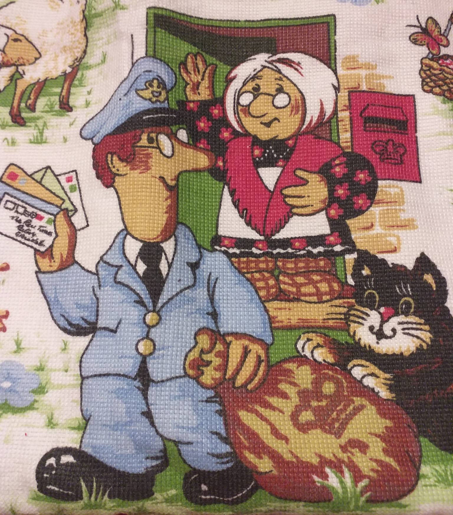 Postman Pat Fabric & Curtains 1980s. Vintage Barkcloth or - Etsy