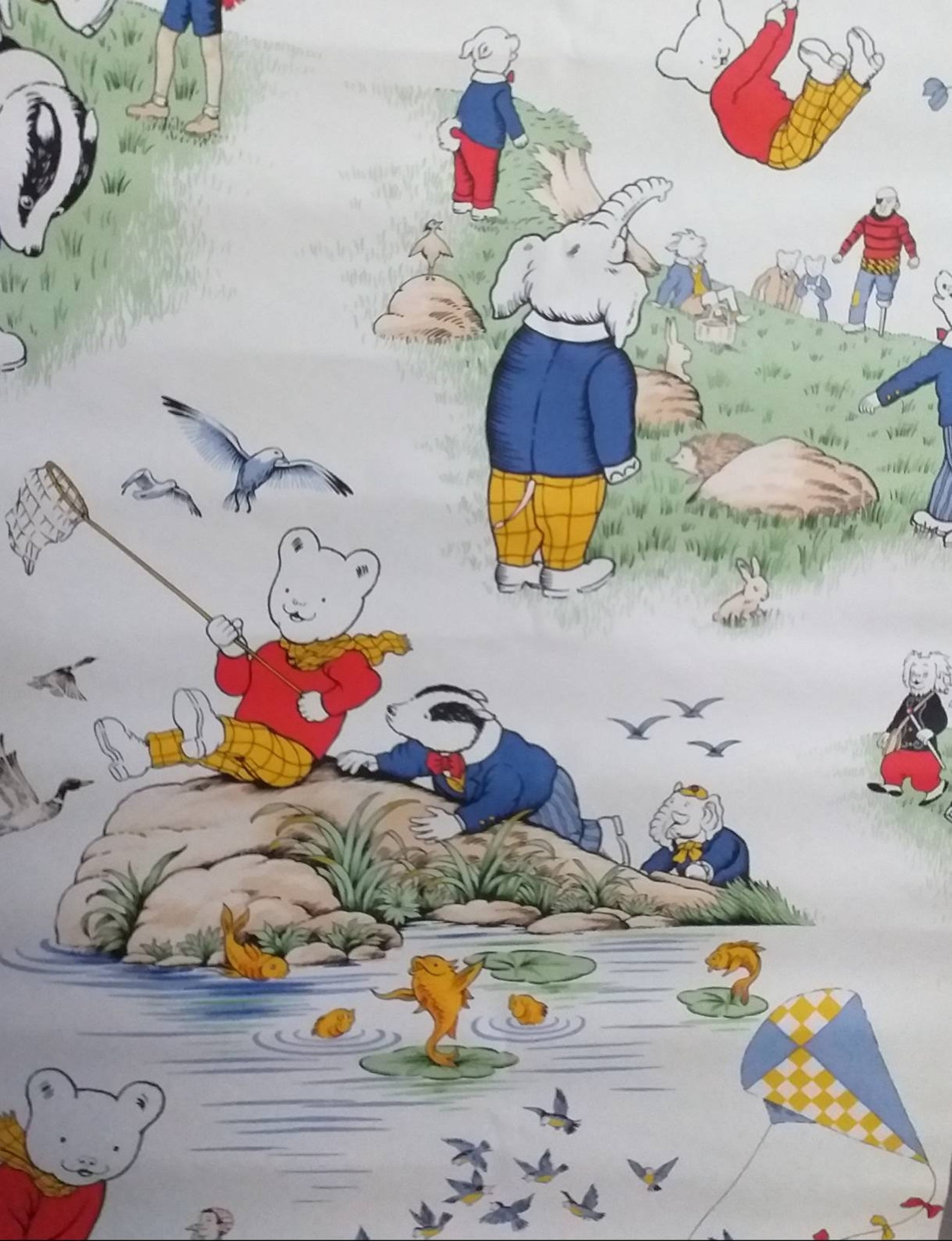 Rupert the Bear Vintage Fabric 1982 Story Panels Fabric - Vintage ...
