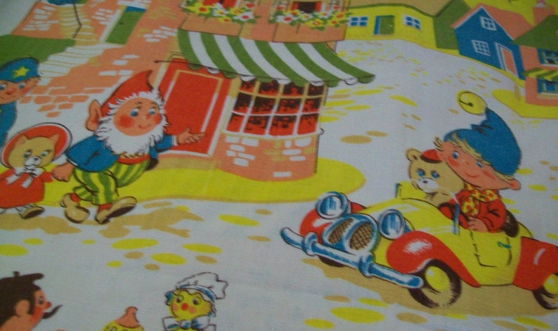 Noddy Fabric Vintage Noddy in Toy Land & Friends Fabric Good Quality ...