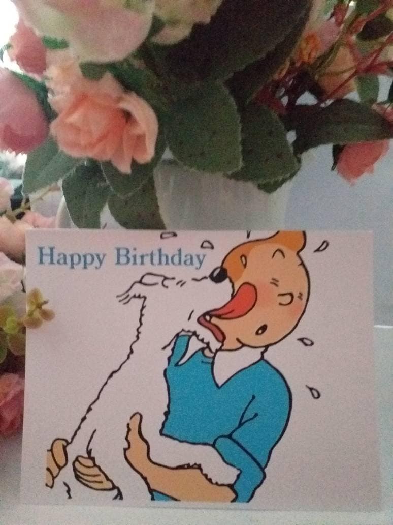 Tintin Greetings Cards Happy Birthday and Blank Tintin and - Etsy Australia