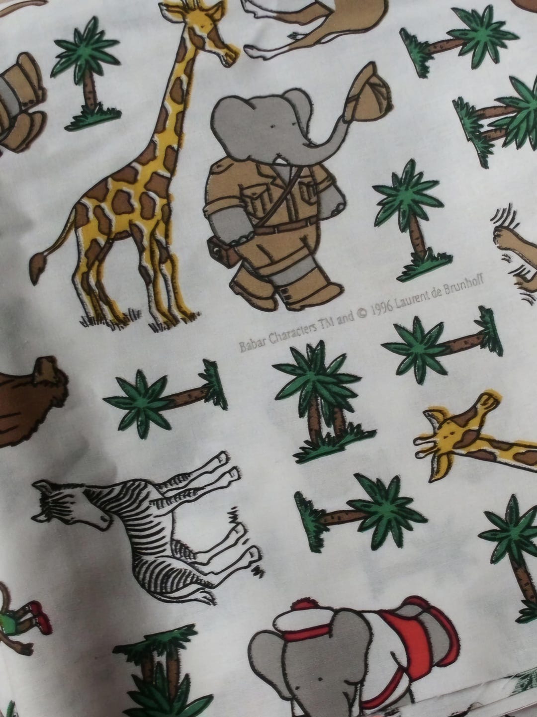 Babar Characters Fabric by Laurent De Brunhoff From 1996. Fabulous ...
