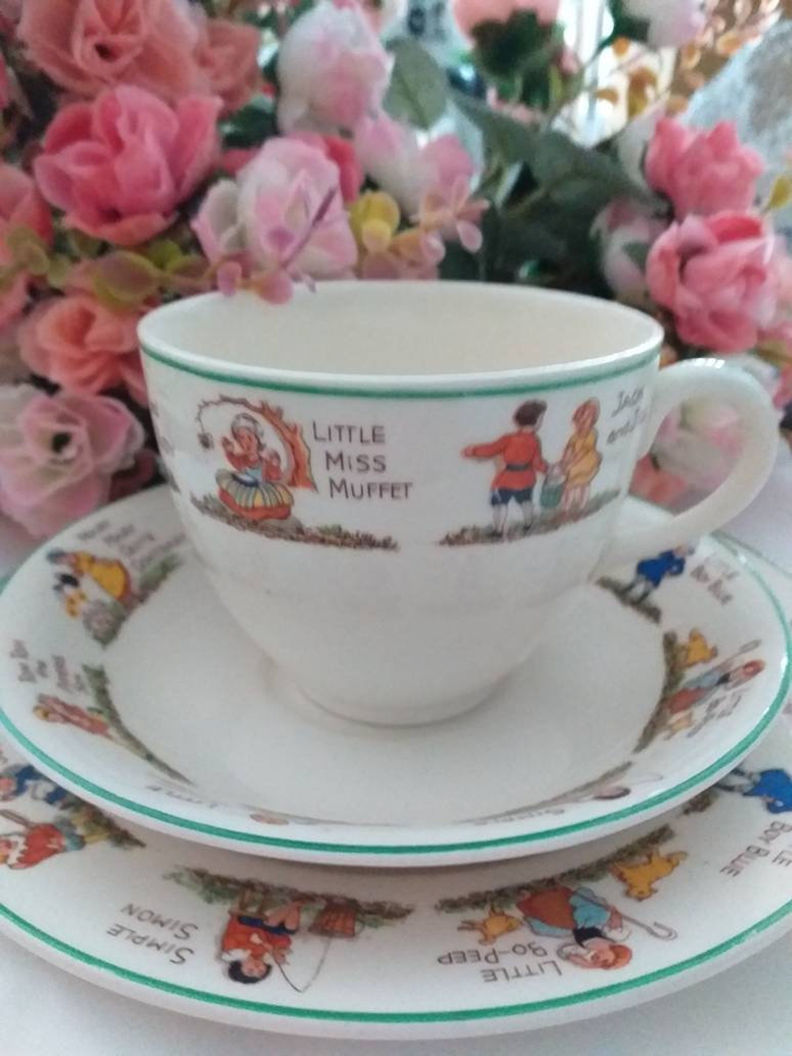 Morley Ware 1930s Nursery Rhymes Breakfast Set and 2 Plates by Morley ...