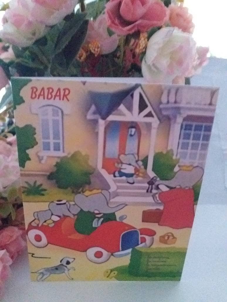Babar Greetings Card or Happy Birthday Card Blank Inside From My Own ...