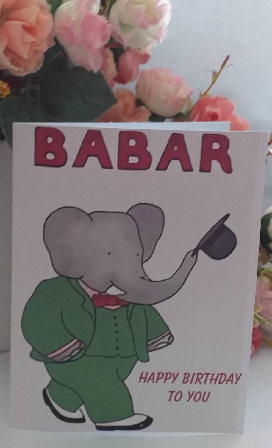 Babar Greetings Card or Happy Birthday Card Blank Inside From My Own ...