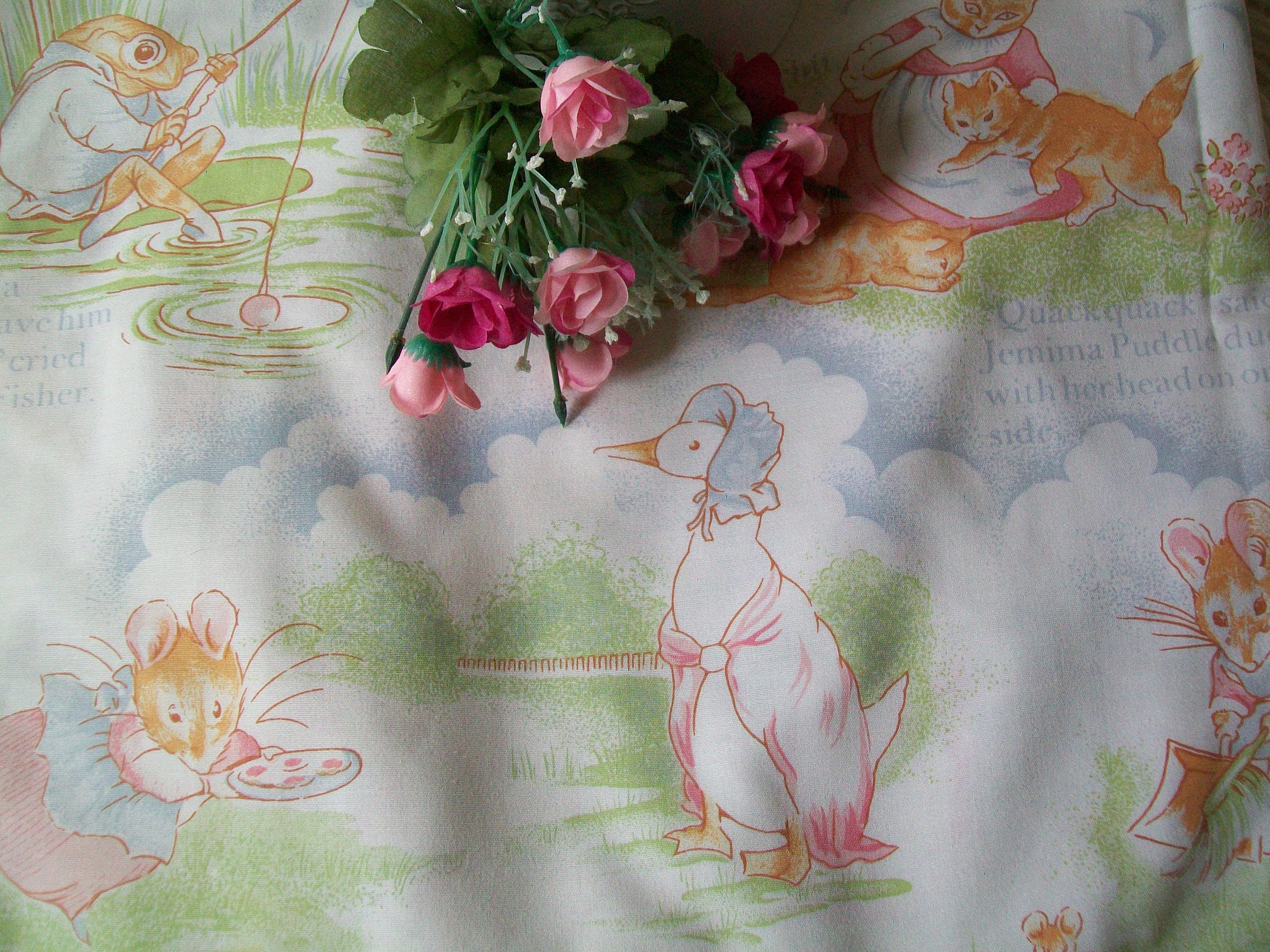 Peter Rabbit 1980s Fabric & Lovely Vintage Beatrix Potter - Peter ...