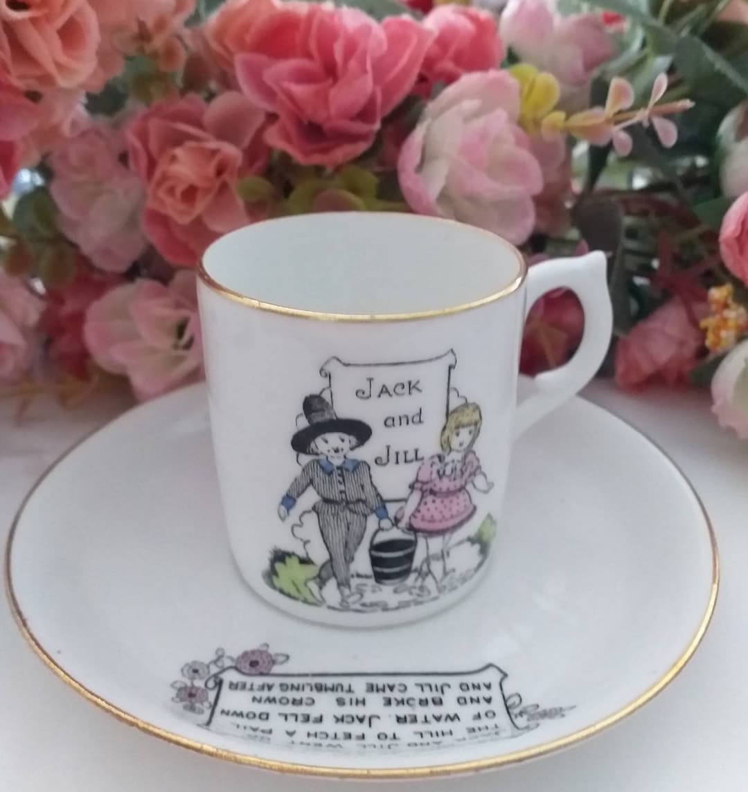 Vintage Pretty Jack and Jill Cup and Saucer by Spencer Stevenson C1950s ...