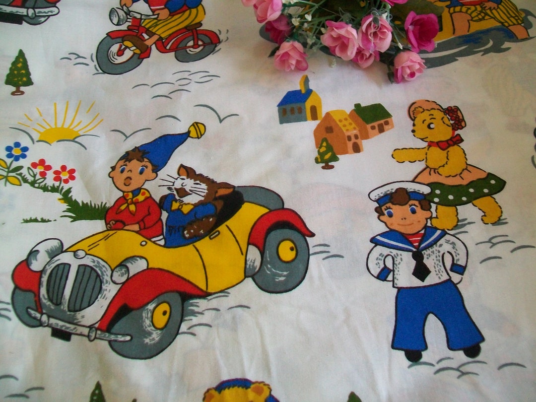 Noddy Fabric Vintage Noddy in Toy Land & Friends Fothergays Fabric Good ...