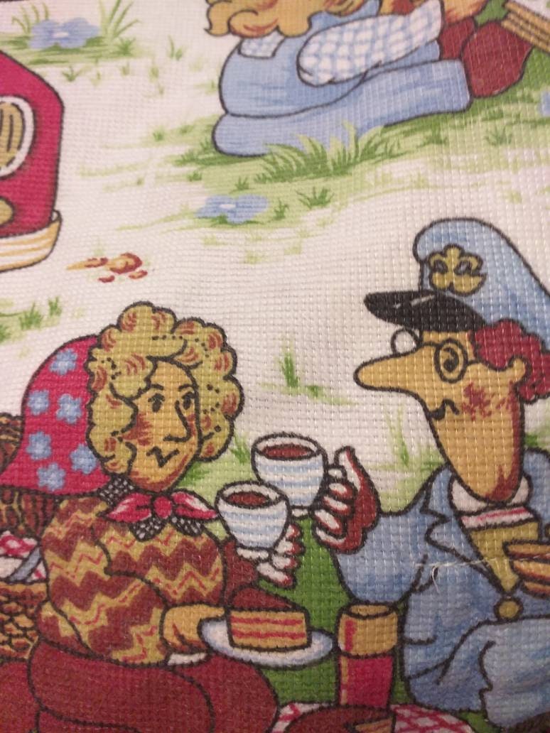 Postman Pat Fabric & Curtains 1980s. Vintage Barkcloth or | Etsy